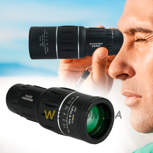 Потужний монокуляр Bushnell із чохлом, багатошарові лінзи (16х52 см)